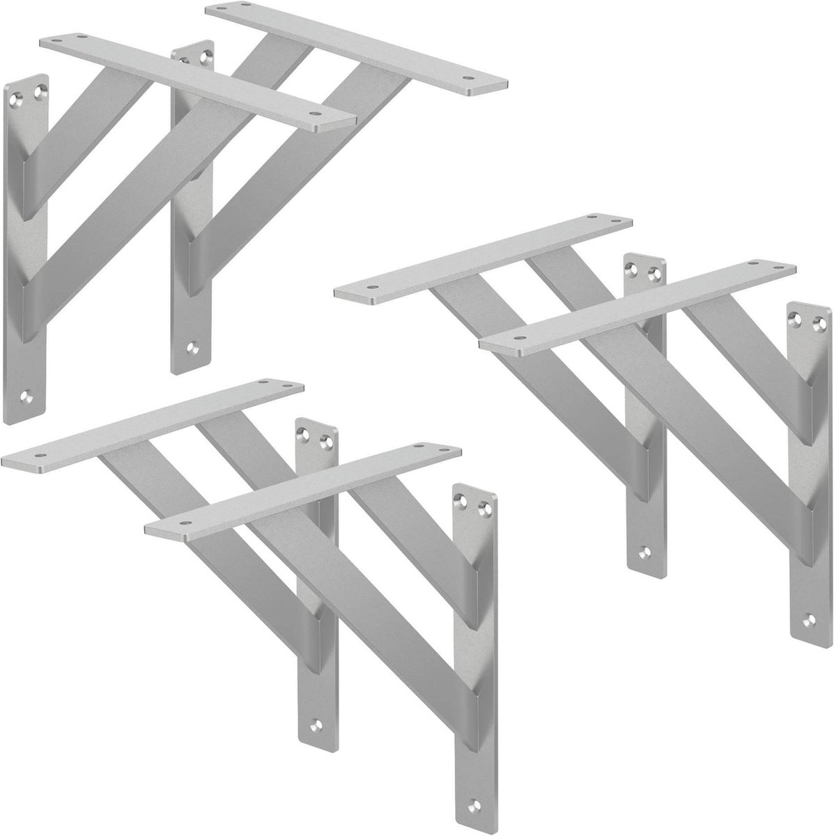 ML-Design 6 stuks plankdrager 240x240 mm, zilver, aluminium, zwevende ...