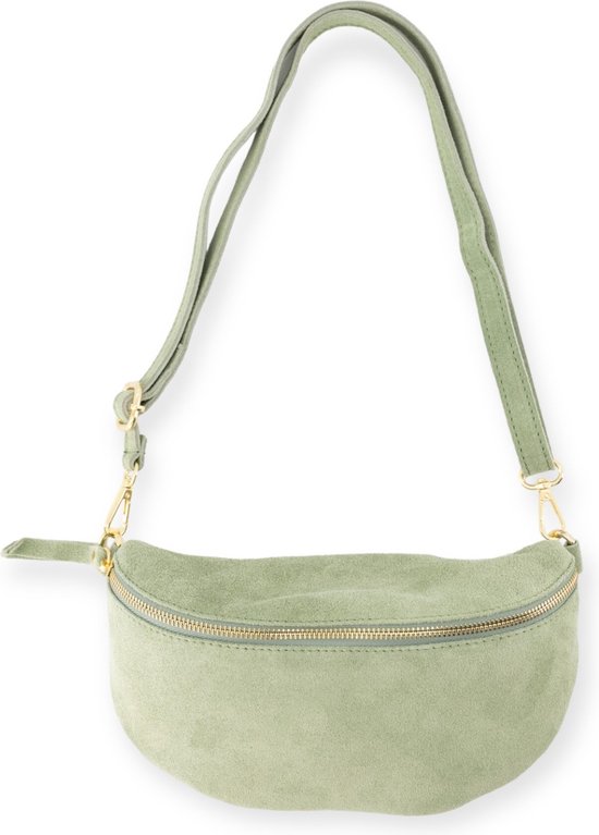 Dames tas - Suede tas - Clutch - Heuptas - Tas met rits - Festivaltas ...