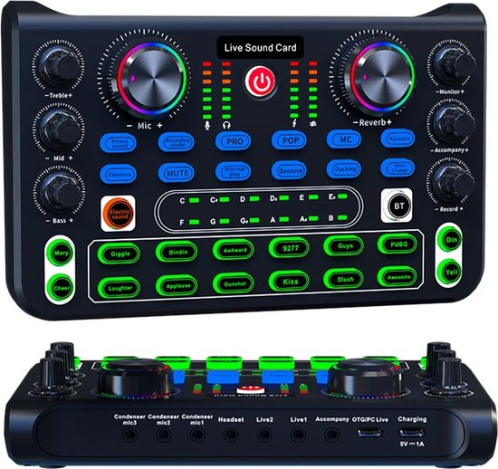 Gaming Audio Mixer - Oplaadbare Audio Interface - Rgb - Mixer Met Xlr ...