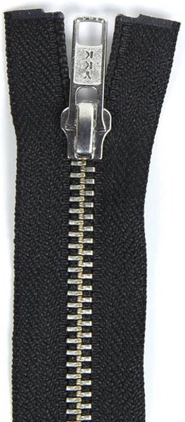 Stevige metalen broekrits 12cm - zilver niet-deelbaar - zwart | bol