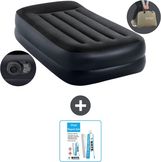 Intex Luchtbed - 1-Persoons - 99 x 191 x 42 cm - Blauw - Inclusief pomp ...