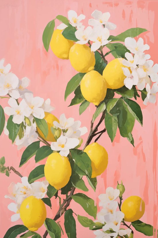 Citroenen Poster - Aquarel - Citroenboom - Citroenplant - Zomer - Vakantie - posters -... | bol