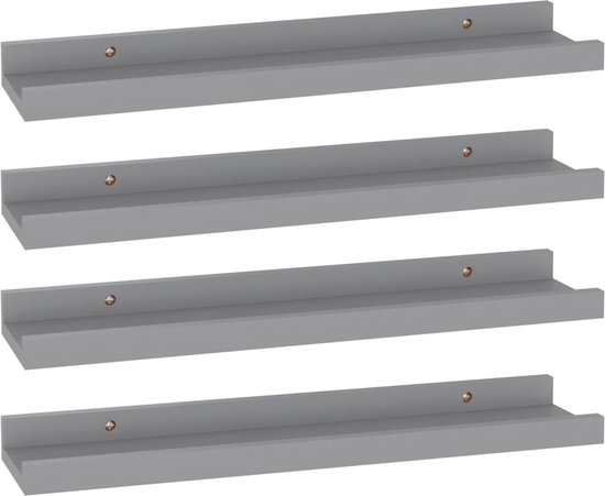 vidaXL Wandschappen 4 st 40x9x3 cm grijs - Plank - Planken - Schap ...