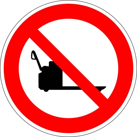 Verboden voor elektrische palletwagens sticker 50 mm - 10 stuks per ...