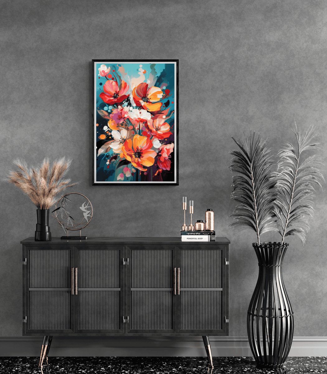 Affiche fleurie | Affiche aquarelle | Fleurs colorées | Affiche Nature ...