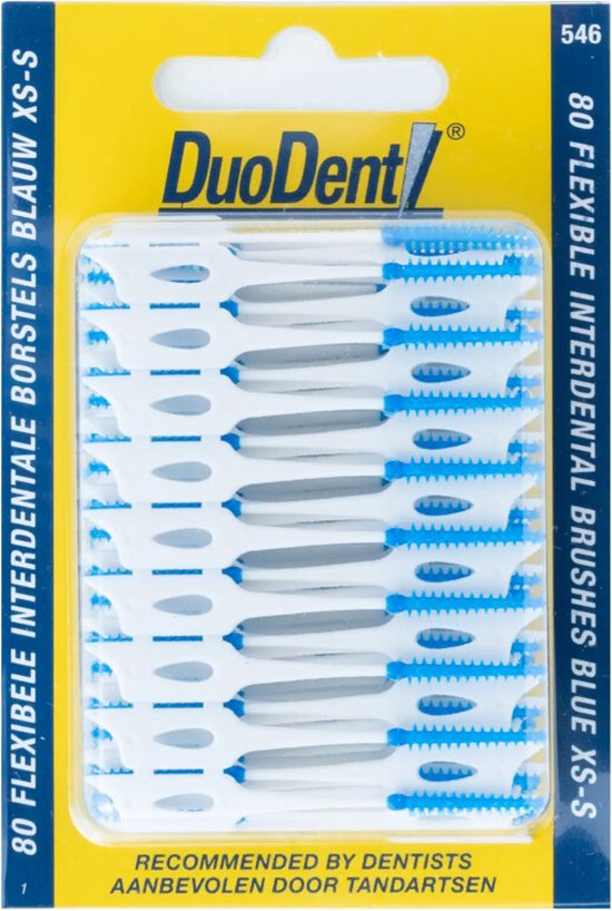 Duodent Flexibele Interdentale Borstels Blauw XS-S 80 stuks | bol