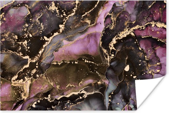 Poster Marmer - Gold - Steen - Abstract - 90x60 cm | bol