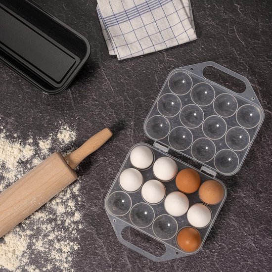 Eierdoos - Set van 2 Transparante Herbruikbare Eier Opbergdozen voor 2 ...