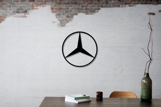 Mercedes Ster - Logo - Metaalkunst - Grijs - 40 x 40 cm - Auto ...