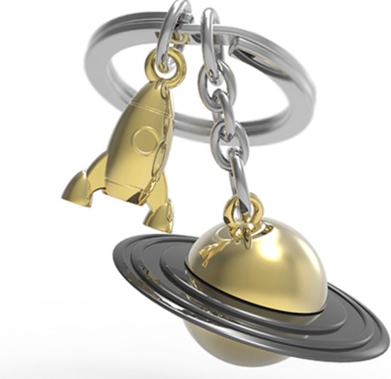 Metalmorphose Keyring - Gold & Bullet body Saturn with moving middle ...