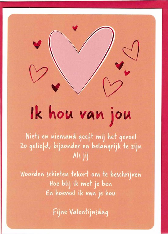 Wenskaart - Kaart - Valentijn - Ik hou van jou | bol