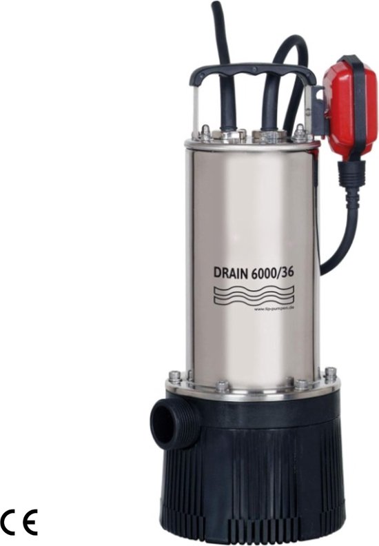 Krachtige RVS Dompelpomp - 6.000 l/h, 34 m Opvoerhoogte, 3,4 Bar Druk ...