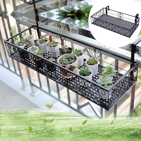 Bloempothouder, metaal, ijzeren balkon, plantenrek, hangende bloemenrek ... Bloempothouder, metaal, ijzeren balkon, plantenrek, hangende bloemenrek ...