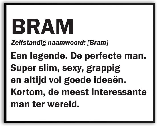 Bram Woordenboek Fotolijst met glas 50 x 70 cm - Prachtige kwaliteit ...