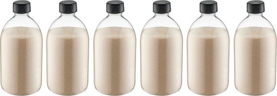 Scrubzout Amandel - 650 gram - Fles met zwarte dop - set van 6 stuks ...