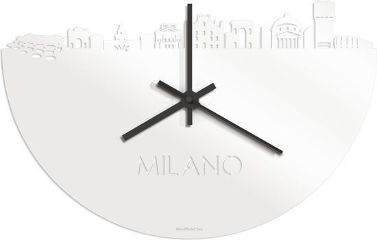 Skyline Klok Milano Wit Glanzend - Ø 40 cm - Stil uurwerk ...