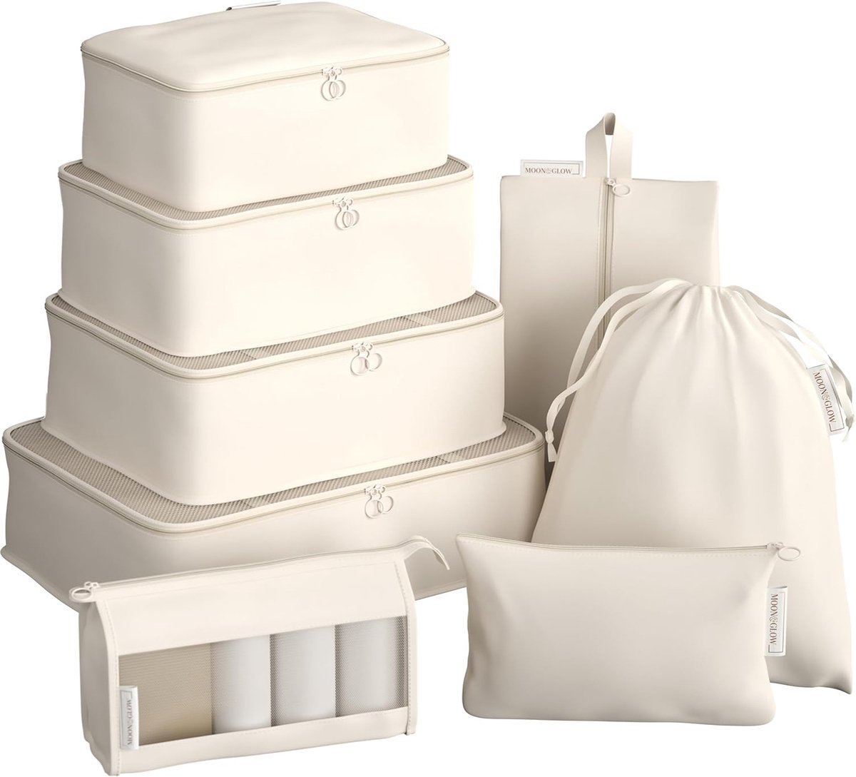 8-delige Beige Packing Cubes Set, Uw Ultimate Koffer Organizer en ...