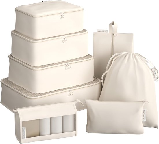 8-delige Beige Packing Cubes Set, Uw Ultimate Koffer Organizer en ...