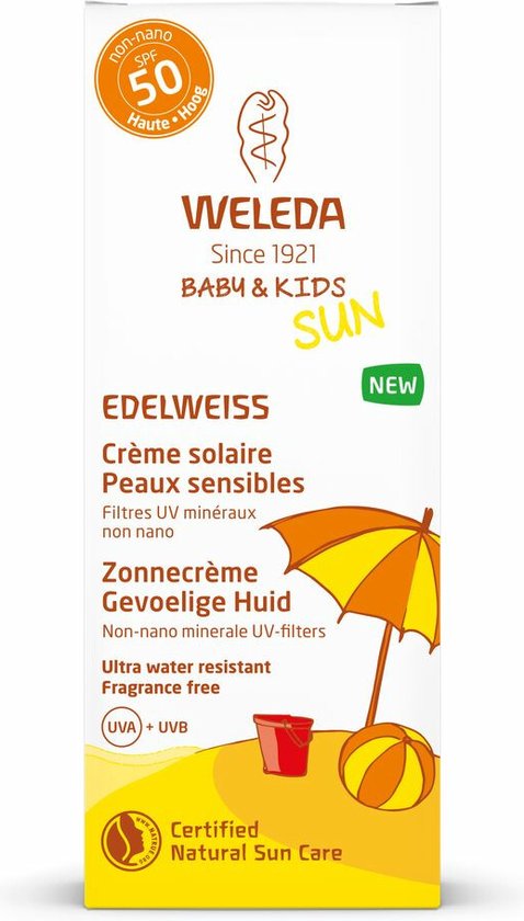 2x Weleda Edelweiss Zonnecreme SPF 50 Gevoelige Huid 50 ml | bol