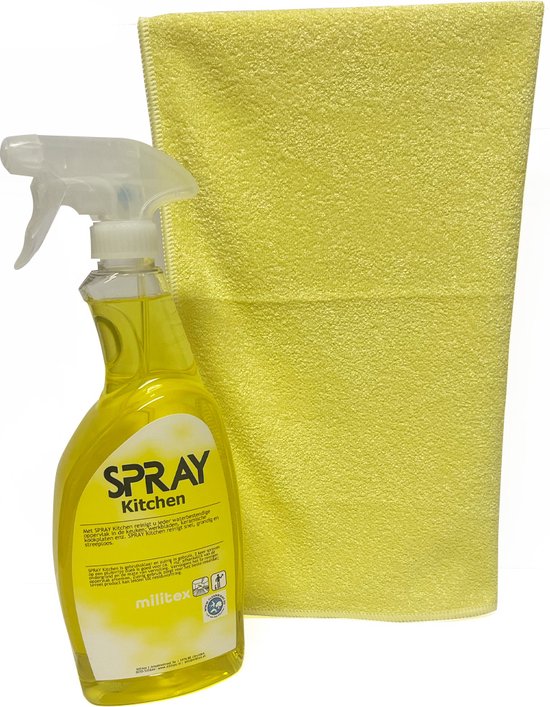Keukenreiniger - Spray Kitchen + 5 x Microvezel doek | bol