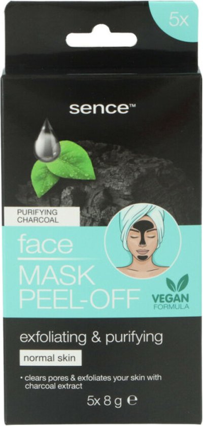 Sence Gezichtsmasker Peel-Off Houtskool 5 stuks | bol