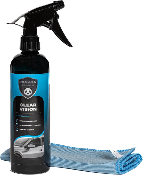 PANDAH® Glasreiniger Set - Auto - 500ml - Glasdoek - Kristalhelder ...
