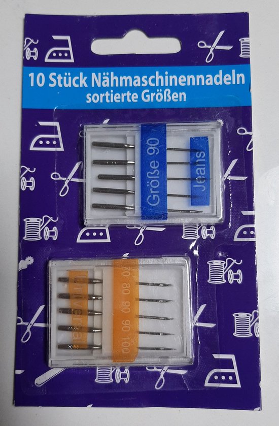 2x 5 stuks naaimachinenaalden - jeans 90 - universeel 70-100 - 10 naaimachine naalden... | bol