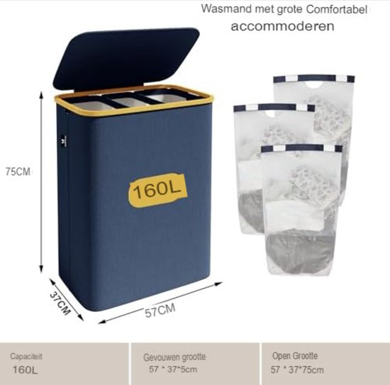 Wasmand Riet - Wasmand Riet Met Deksel - Wasmand Bamboe - Blauw | bol