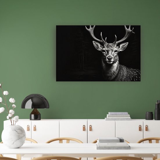 Hert poster - Natuur wanddecoratie - Muurdecoratie hert - Poster retro ...