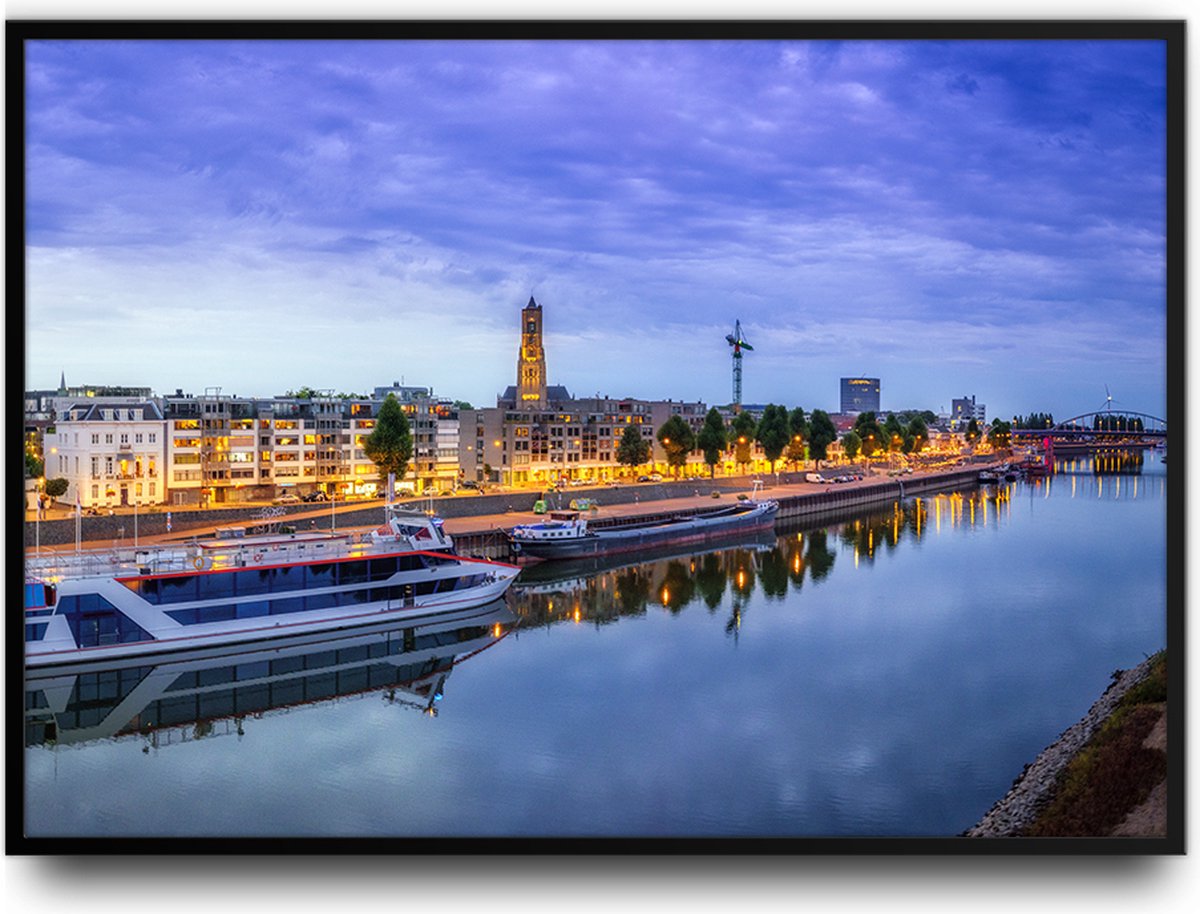 Arnhem bij schemering Fotolijst met glas - Prachtige kwaliteit - Foto ...