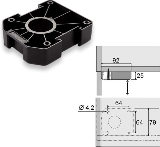 20 stuks meubelvoet zwart, hoogte: 55 mm, verstelbaar, belastbaarheid ...