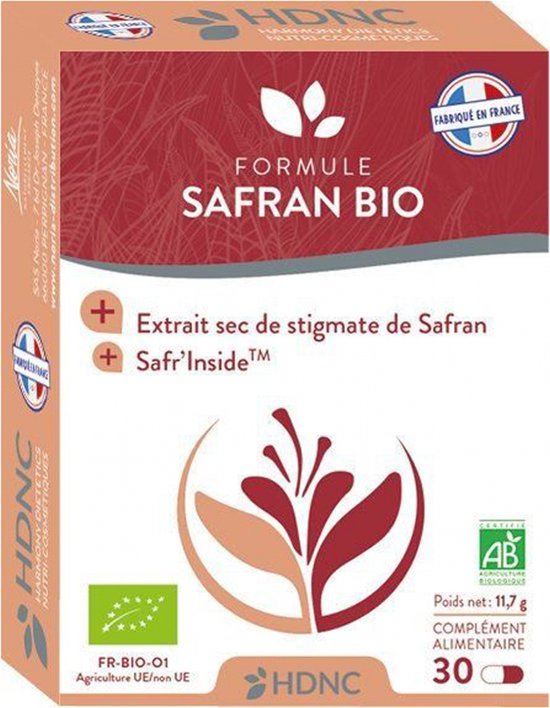 H.D.N.C Saffron Formula Organic 30 Capsules | bol
