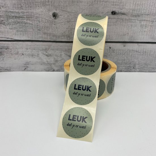 20 Stickers Leuk dat je er was | Groen | Feestelijk inpakken ...