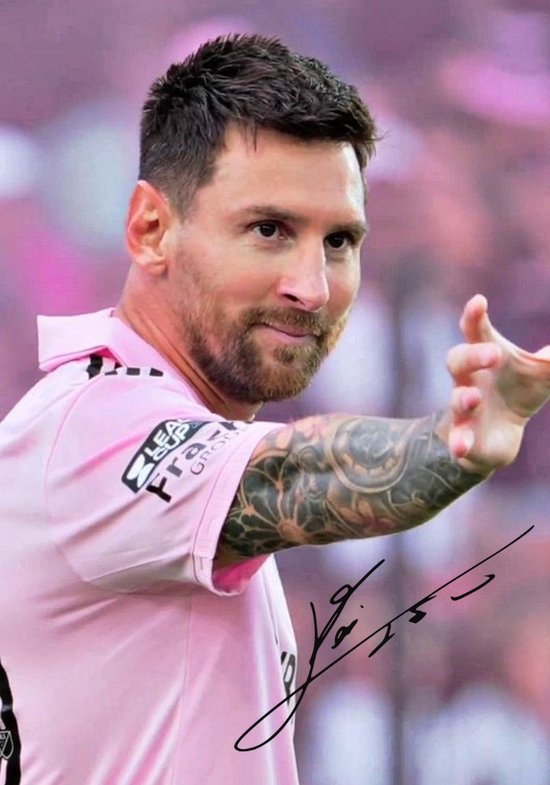 Lionel Messi Kunst - Gedrukte handtekening - 10 x 15 cm - In Klassiek ...