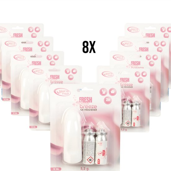 Ultra Fresh - Fresh Rose breeze - Luchtverfrisser - 8 x 12ml - 16 ...
