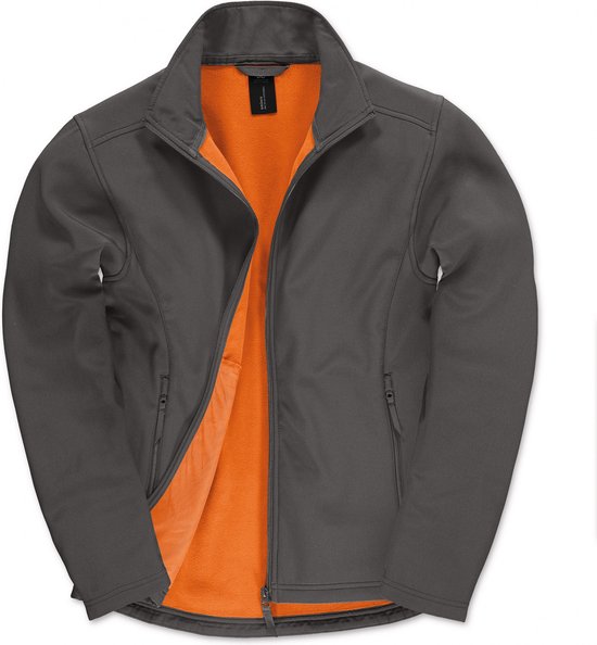 B&C Id.701 Softshell / Men CGJUI62 - Dark Grey / Neon Orange - 3XL | bol