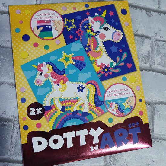 Dotty art 3d set eenhoorn, knutselen, DIY, mozaiek | bol