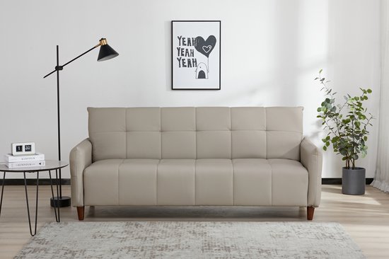 Sleepking - Slaapbank / Sofa Bed - Levante - Taupe - Met Opbergruimte | bol