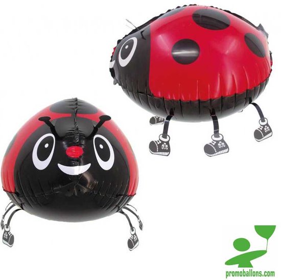 Ballon Lieveheersbeestje aluminium loopballon, 27×37 cm, lopend [EAN ...