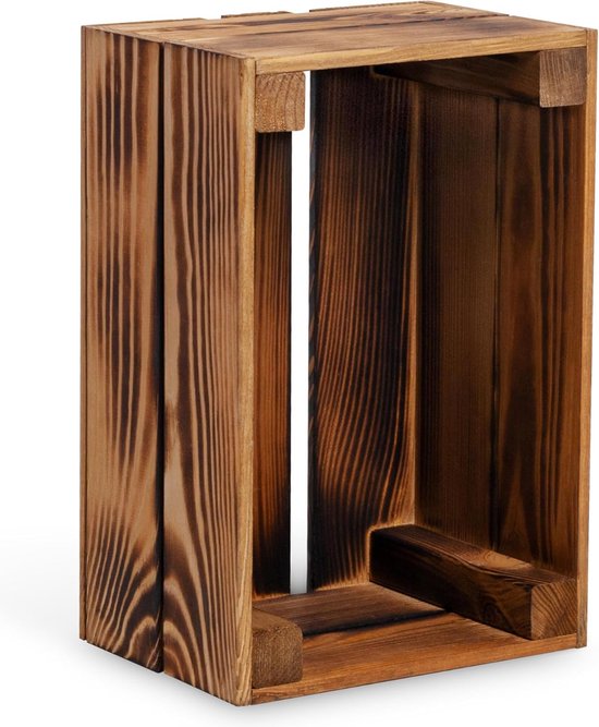 Houten Kist Mini Vintage Gevlamd 30x20x15 Wijnkisten Hout Vintage Fruitkist Hout Bol