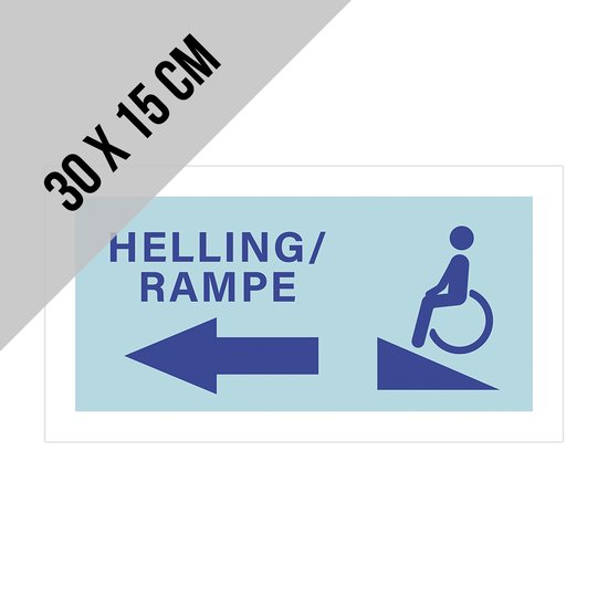 Pictogram/ bord | Toegang rolstoelgebruikers "Helling/ rampe" met pijl ...