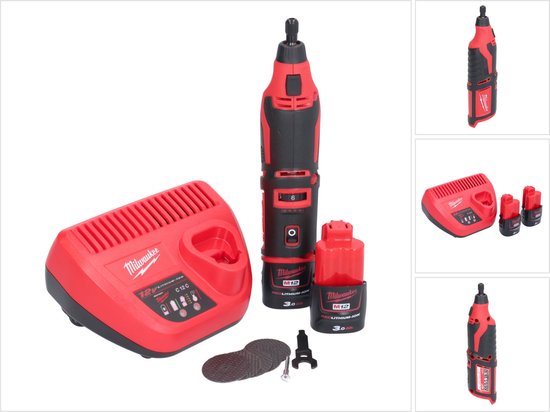 Milwaukee C12 RT-302 accuschroefboormachine 12 V + 2x oplaadbare ...