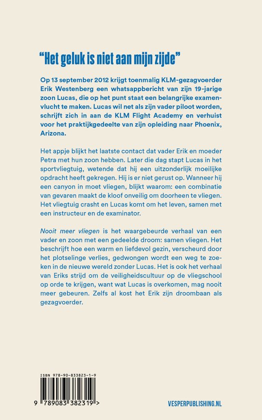 Nooit meer vliegen, Erik Westenberg | 9789083382319 | Boeken | bol
