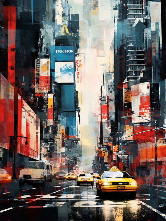 New York Street Art - Taxi - Graffiti Art -formaat - 50x70cm | bol