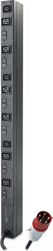 APC Rack PDU, Basic, ZeroU, 32A, 400V, (3x) C13 & (6x) C19, IEC 309 32A 3Fase stekker | bol