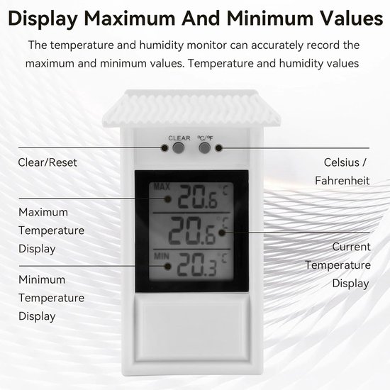 Lexium Temperatuurmeter Binnen - Huisthermometer - Weerstation Binnen ...