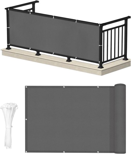 Balcony Privacy Screen 0.75x3m - Waterproof Fence Cover (PES ...