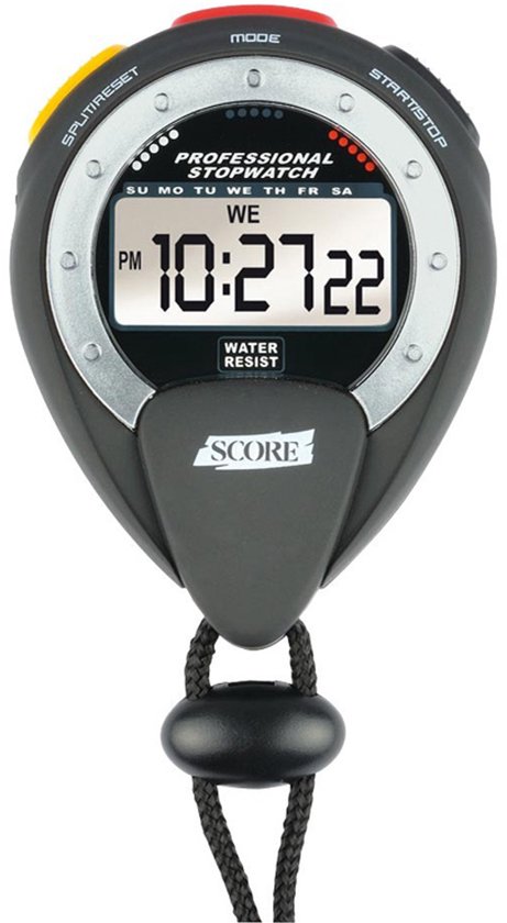 Score Professional Stopwatch Waterdicht Met Nekkoord Zwart | bol