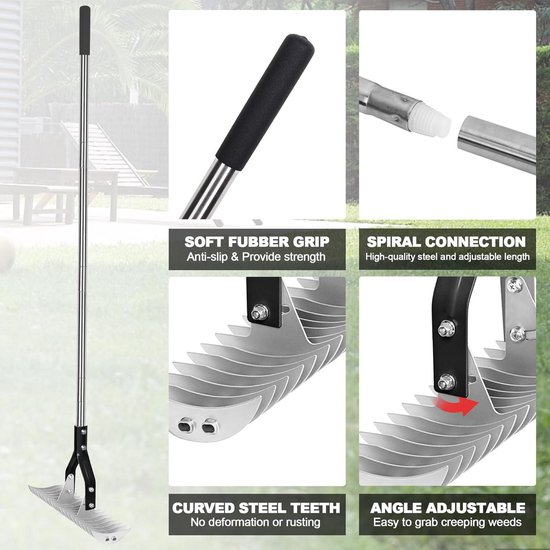 Landscape Tools 35cm Heavy Duty Wicker Rake Cultivator with Stainless ...