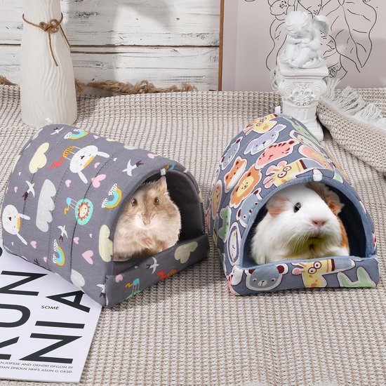 Set of 2 Sky Blue Guinea Pig Beds - Washable Small Animal House Cage ...